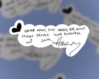 Harry Styles Handwriting Sticker | Etsy