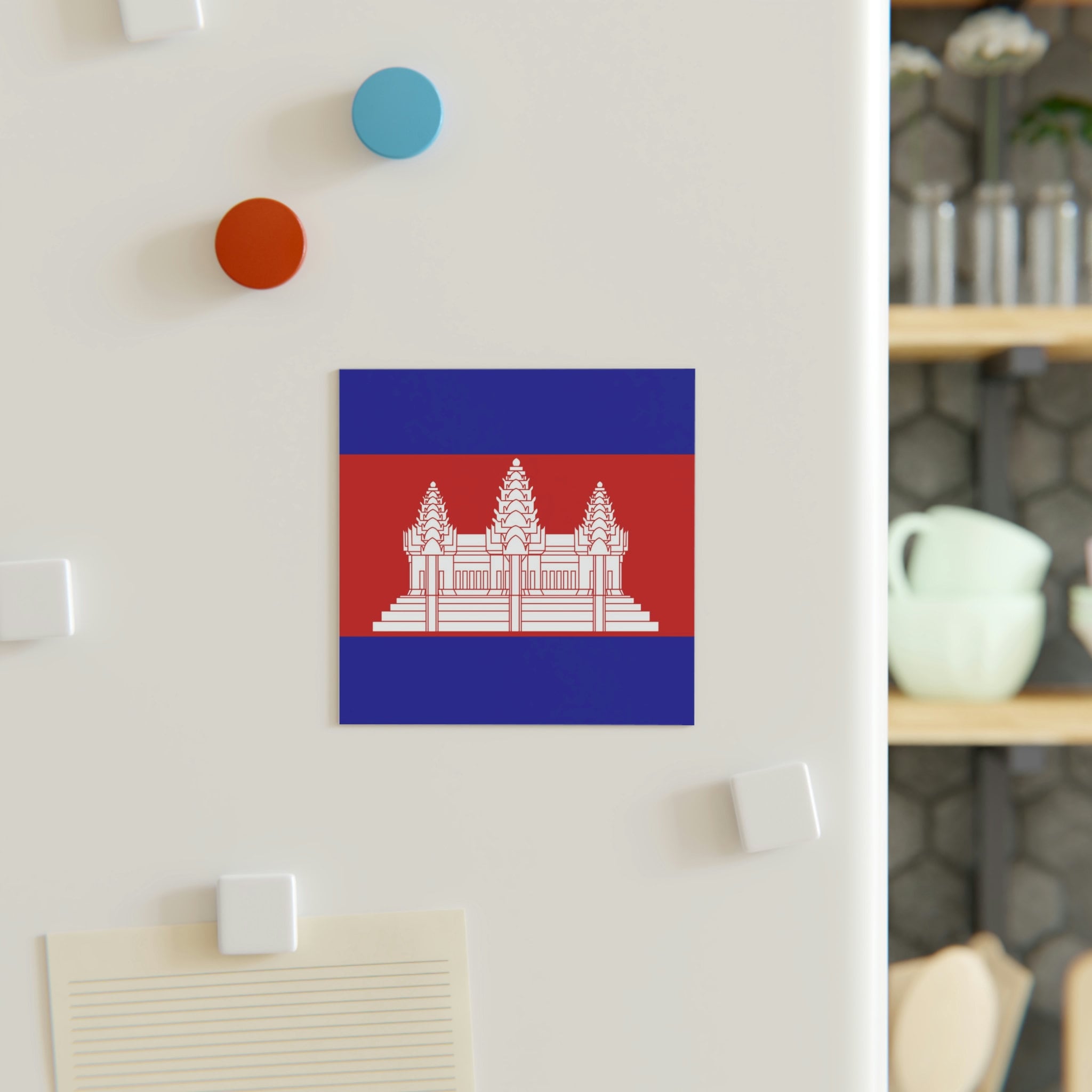 Cambodia Magnet, World Flag Magnet, World Theme Gifts, Square Magnet ...