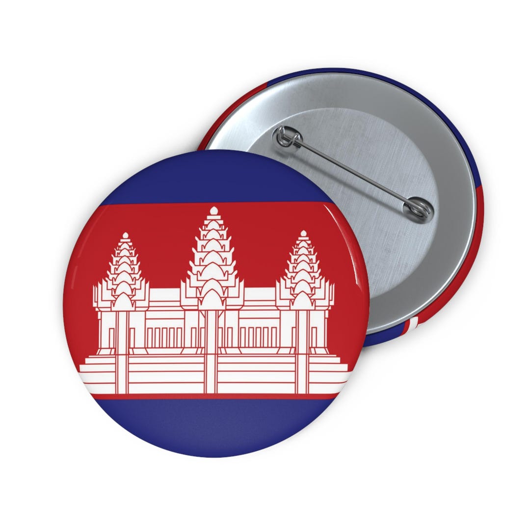 Cambodia Button, World Flag Buttons, Cambodian Souvenir, Traveler Gifts ...