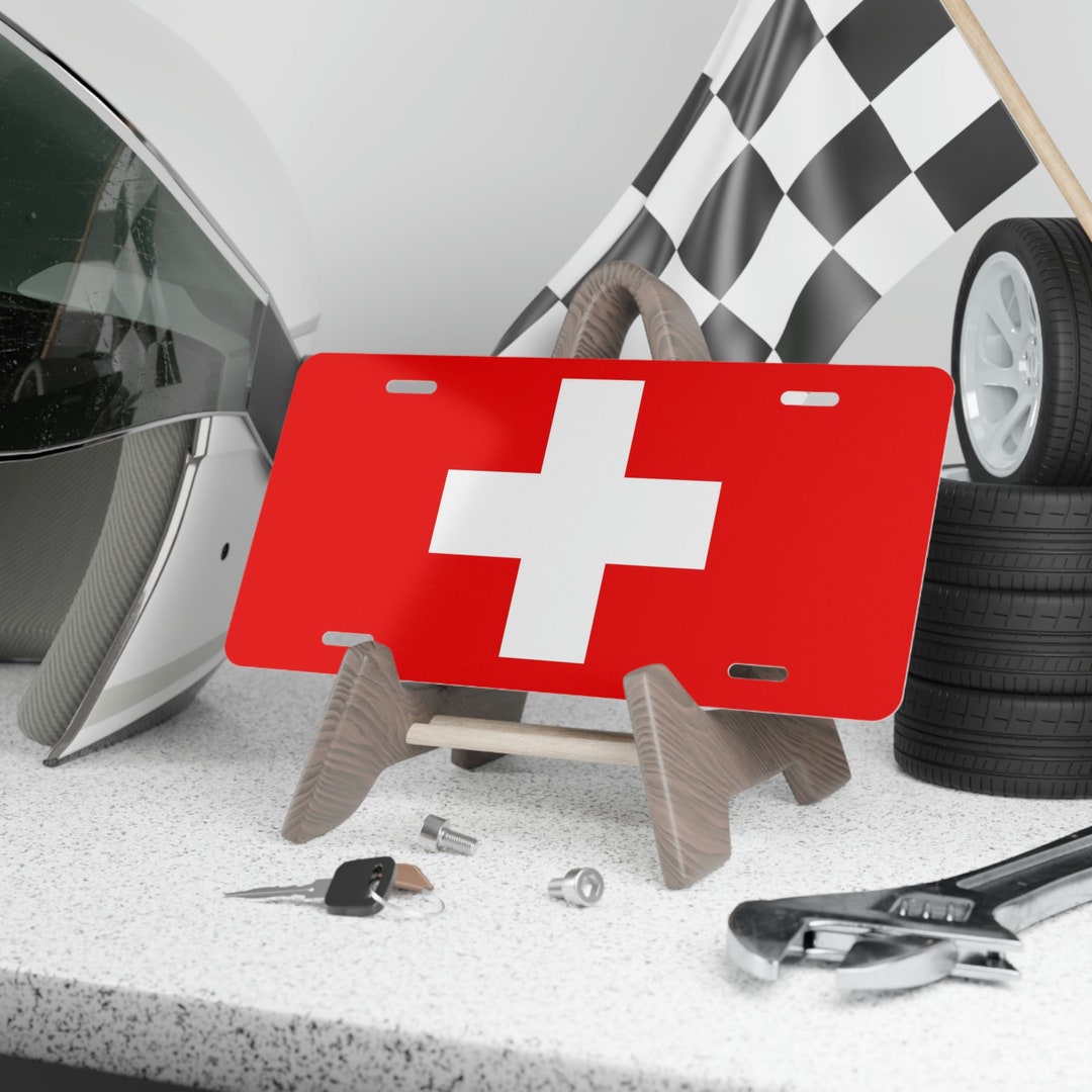 Switzerland License Plate, Swiss Flag, Country Pride, Car Vanity Plate ...