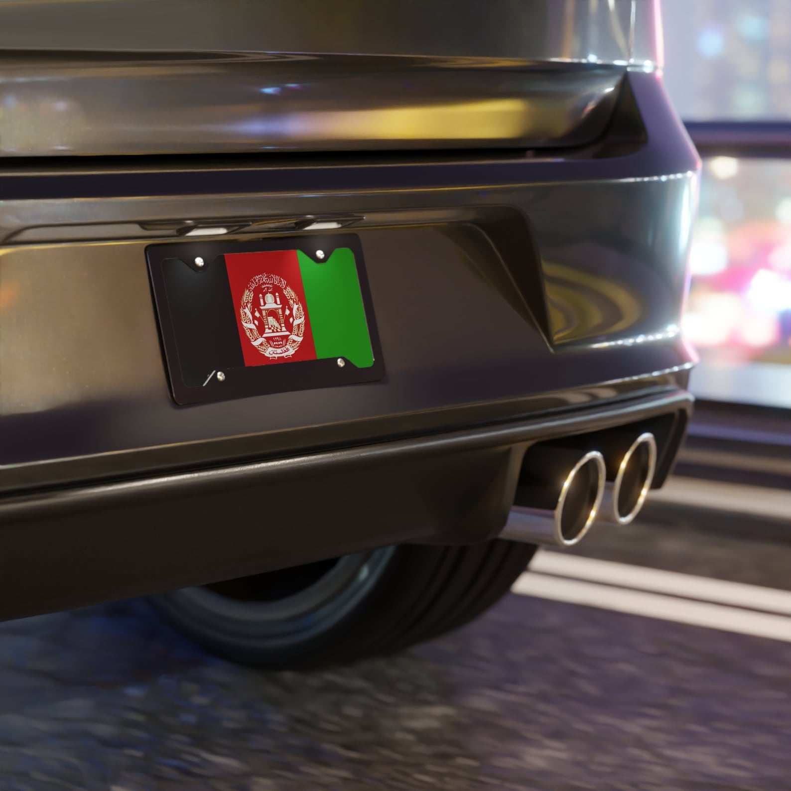 Afghanistan License Plate, Travel Themed Gifts, Afghan Flag, Car ...