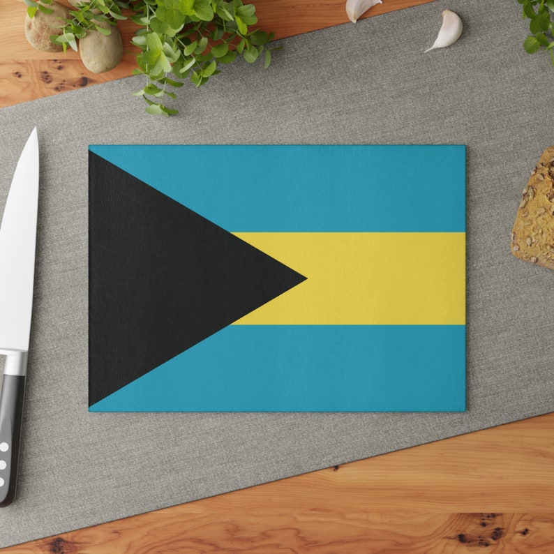 Bahamas Flag, Travel Theme Party, Glass Cutting Board, Kitchen Decor ...