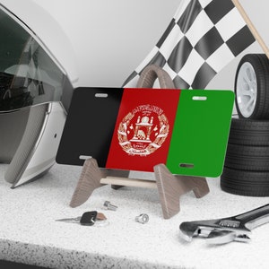 Afghanistan License Plate, Travel Themed Gifts, Afghan Flag, Car ...
