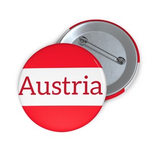 Austria Button, World Flag Pins, Europe Souvenir, Pinback Buttons ...