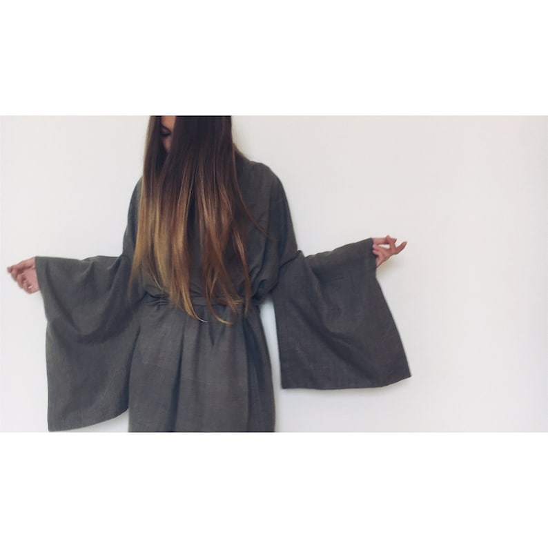 Osjá Grey Kimono Handwoven Organic Cotton - Etsy