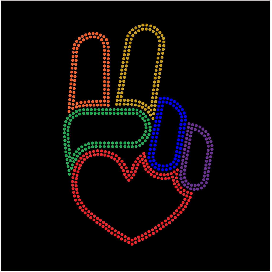 Peace Rhinestone Template Ss10 SVG - Etsy