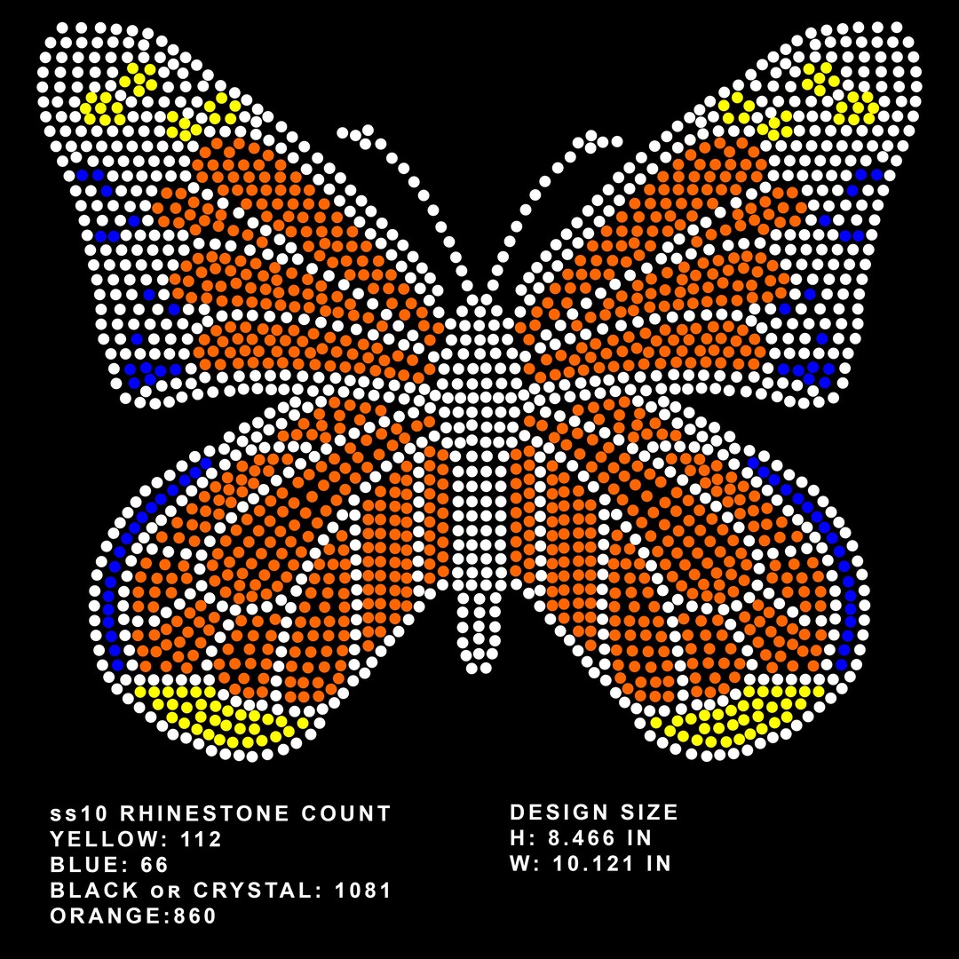 Butterfly - Rhinestone Template Ss10 (SVG) - Etsy
