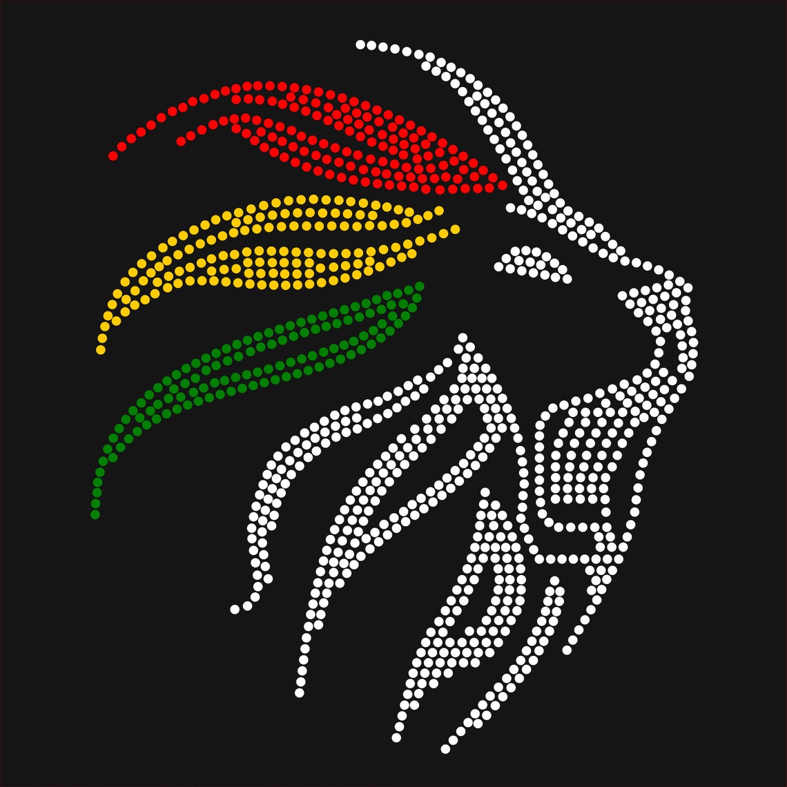 Rasta Lion Ss10 Rhinestone Template (SVG) - Etsy