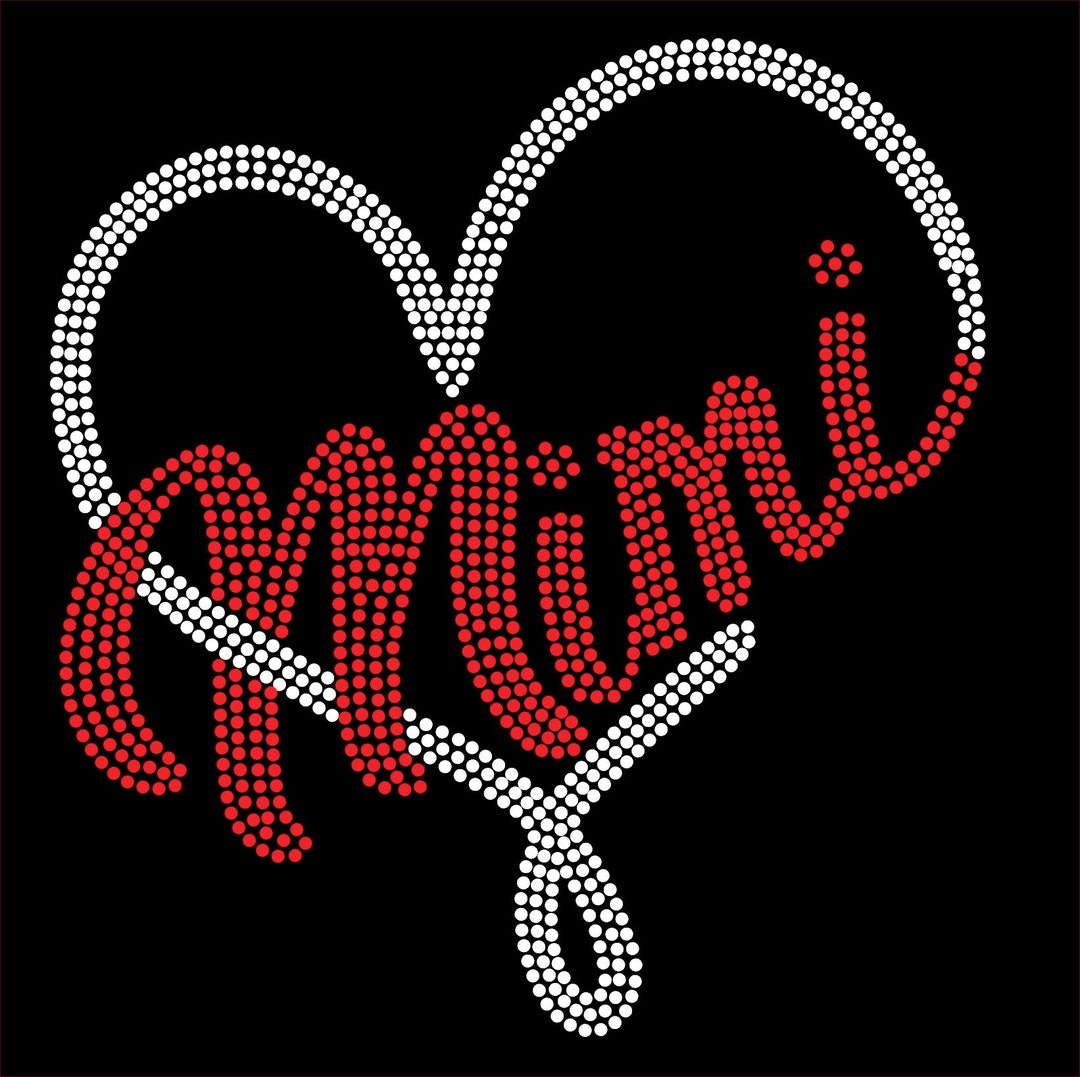 Mimi Heart Rhinestone Template Ss10 (SVG) - Etsy