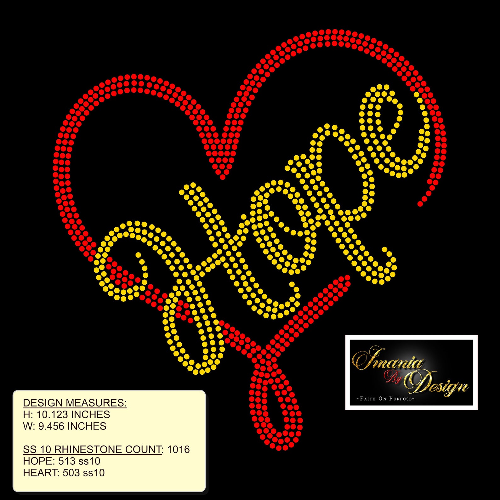 Hope Heart Rhinestone Template Ss10 (SVG) - Etsy