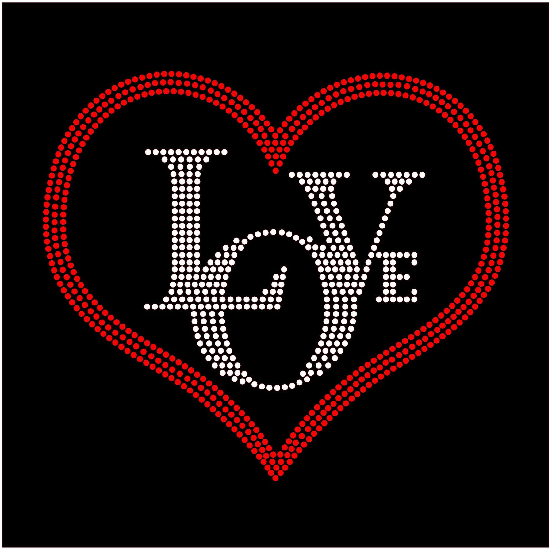 Heart of Love Rhinestone Template Ss10 (SVG) - Etsy