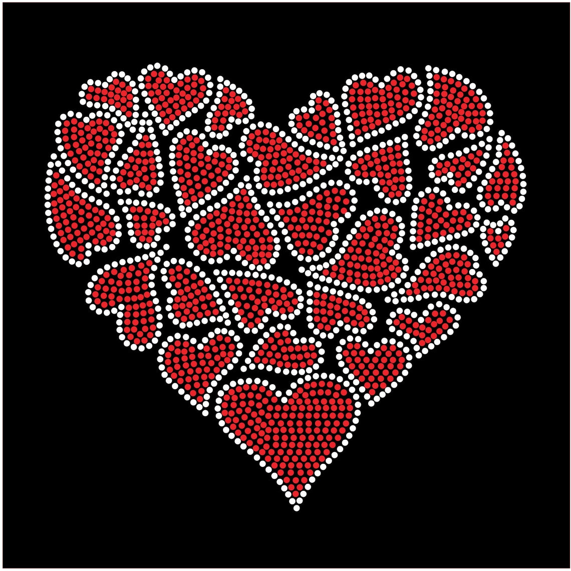 Heart of Hearts Rhinestone Template Ss10 (SVG) - Etsy
