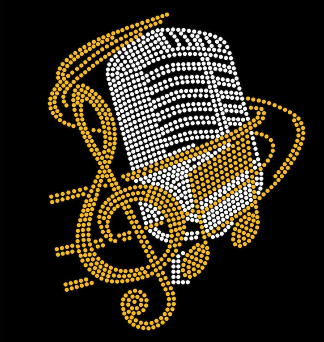 PRE-CUT Flock Template for Ss10 Rhinestones Microphone & Music - Etsy