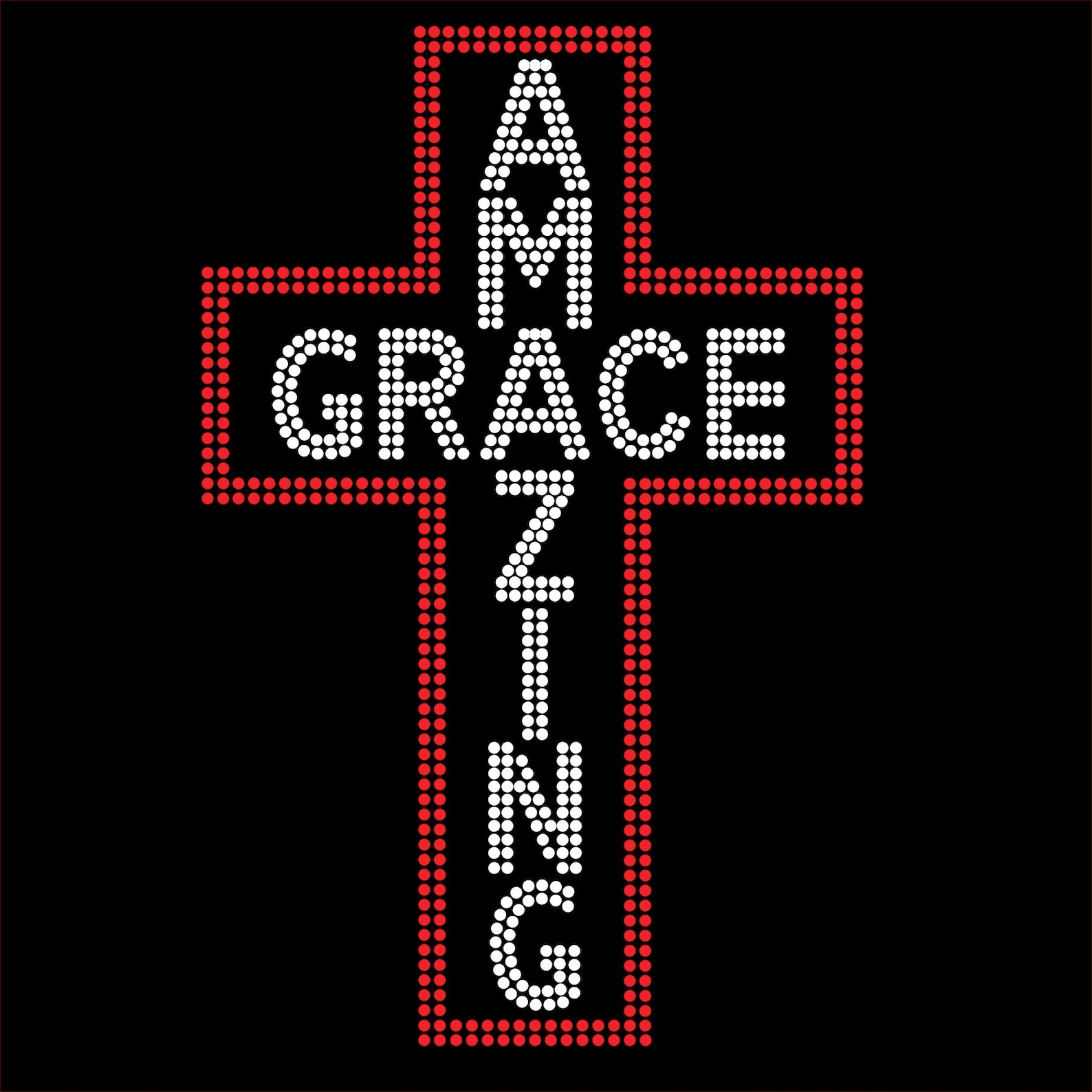 Amazing Grace Cross Rhinestone Template Ss10 SVG - Etsy