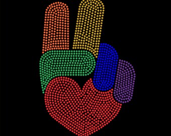 Rhinestone Peace Sign Svg - Etsy