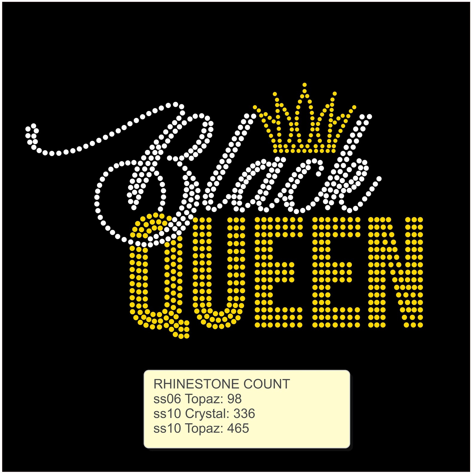 Black Queen Rhinestone Template ss06 and Ss10 SVG - Etsy