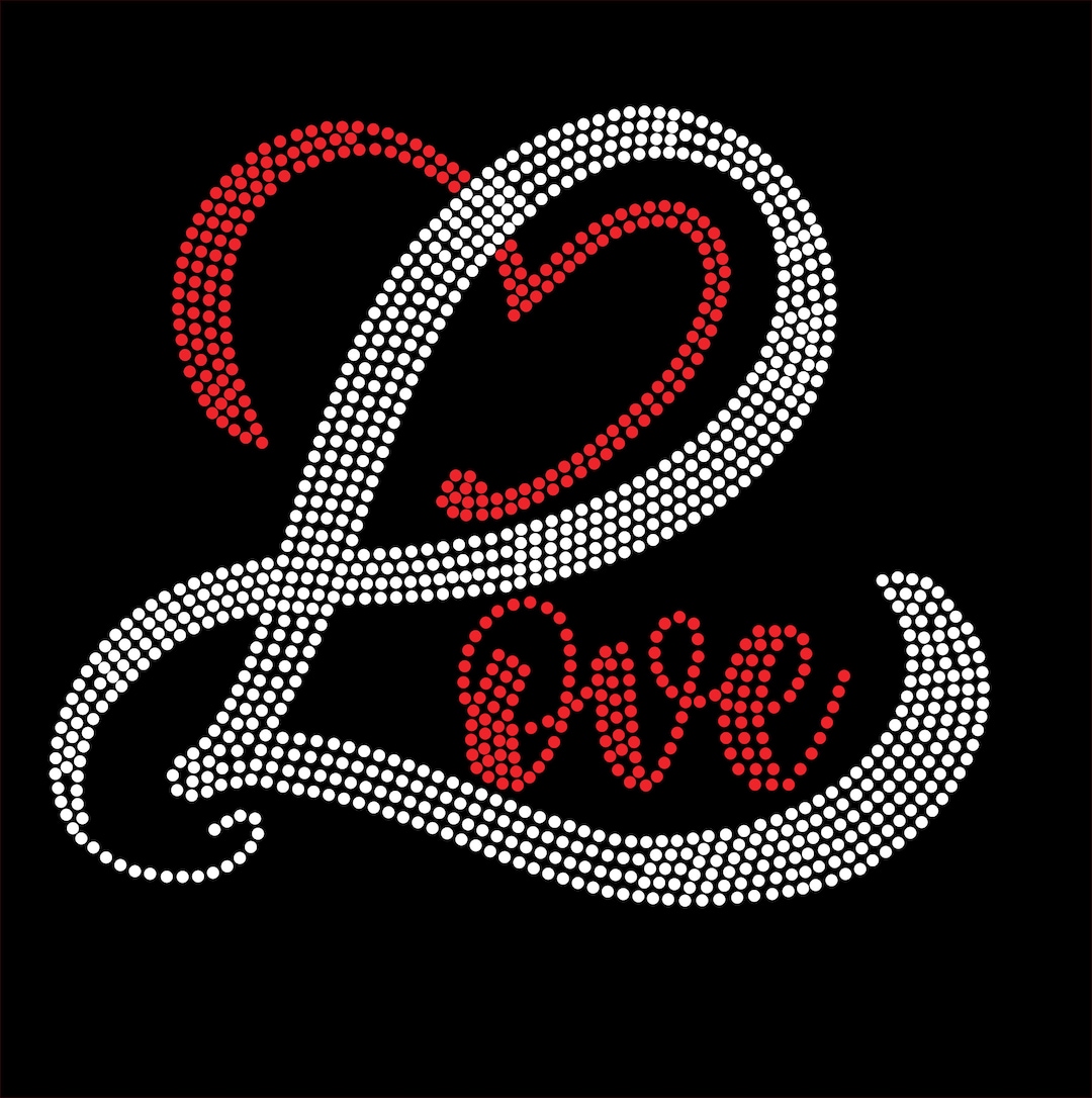 Heart and Love Rhinestone Template Ss10 (SVG) - Etsy