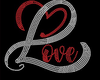 Heart of Love Rhinestone Template Ss10 SVG | Etsy