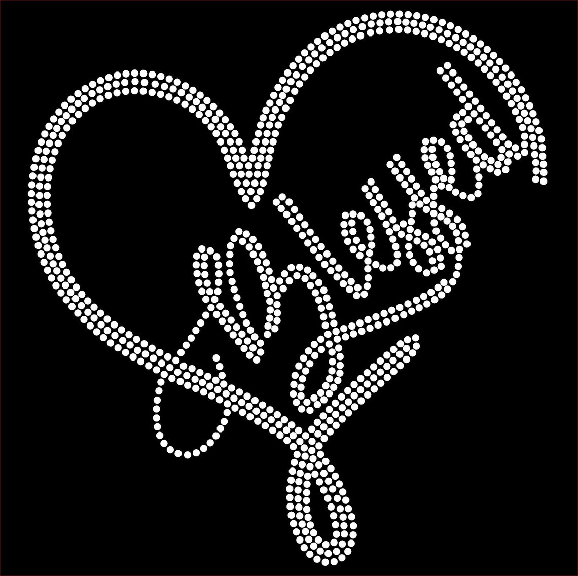 Blessed Heart Rhinestone Template Ss10 SVG - Etsy