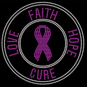 Faith Hope Love Cure Rhinestone Template (ss10) - Etsy