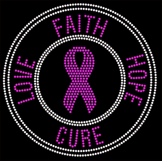 Faith Hope Love Cure Rhinestone Template ss10 | Etsy