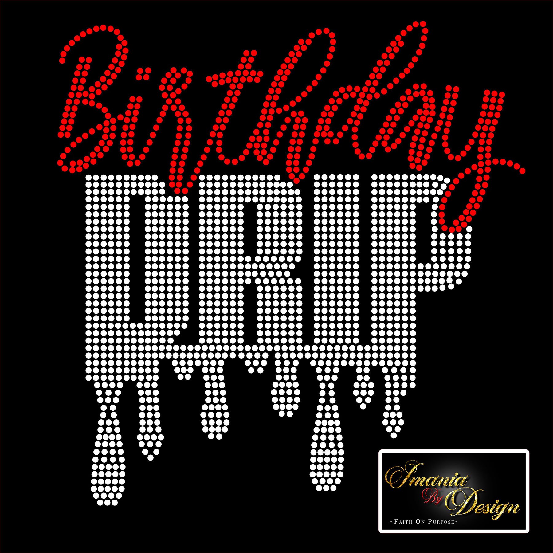 Card Making & Stationery PRE-CUT Birthday Drip ss10 Rhinestone Template ...