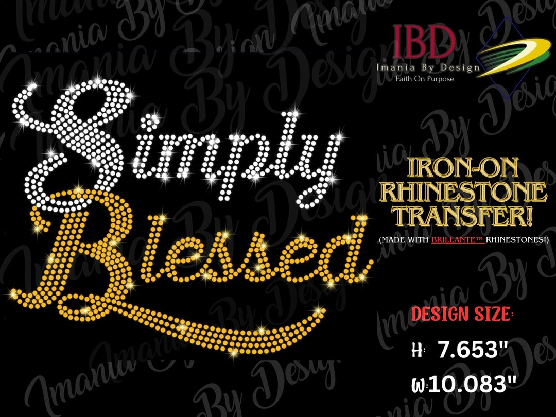 Sparkly SIMPLY BLESSED Iron-on Rhinestone Transfer - Etsy
