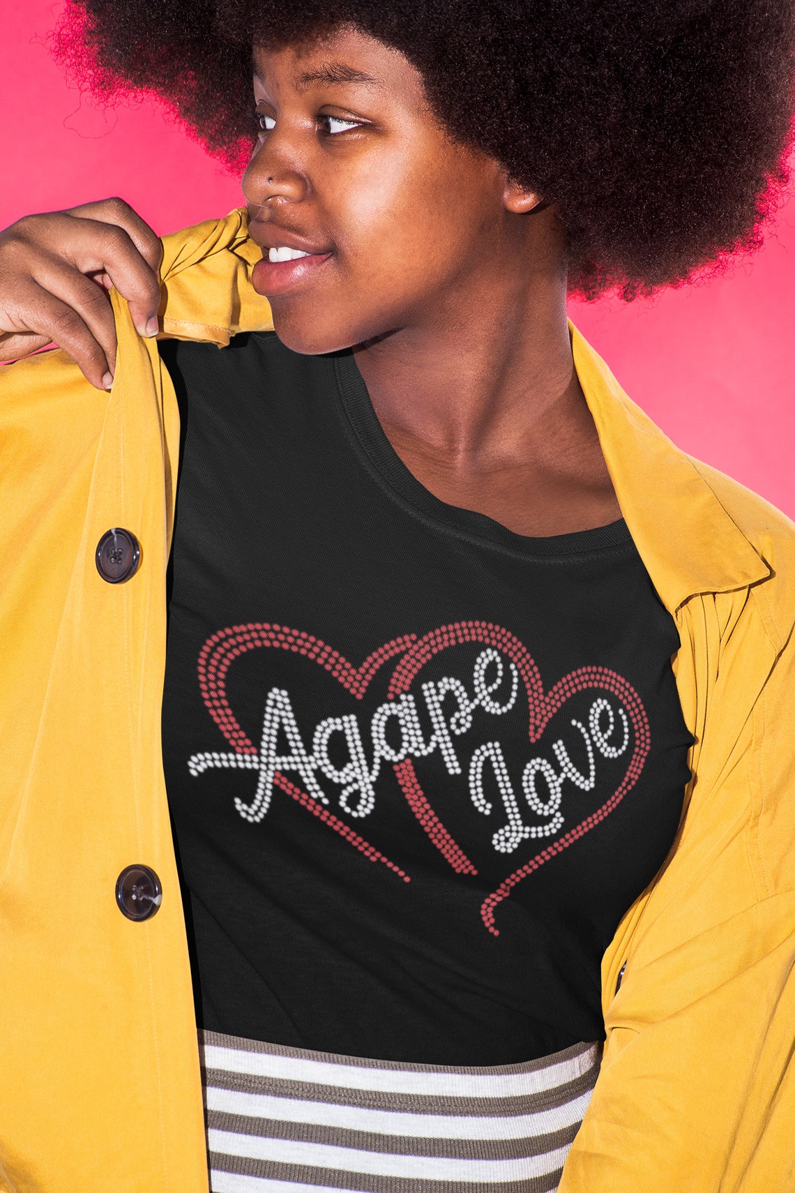 Agape Love Heart Rhinestone Template Ss10 (SVG) - Etsy