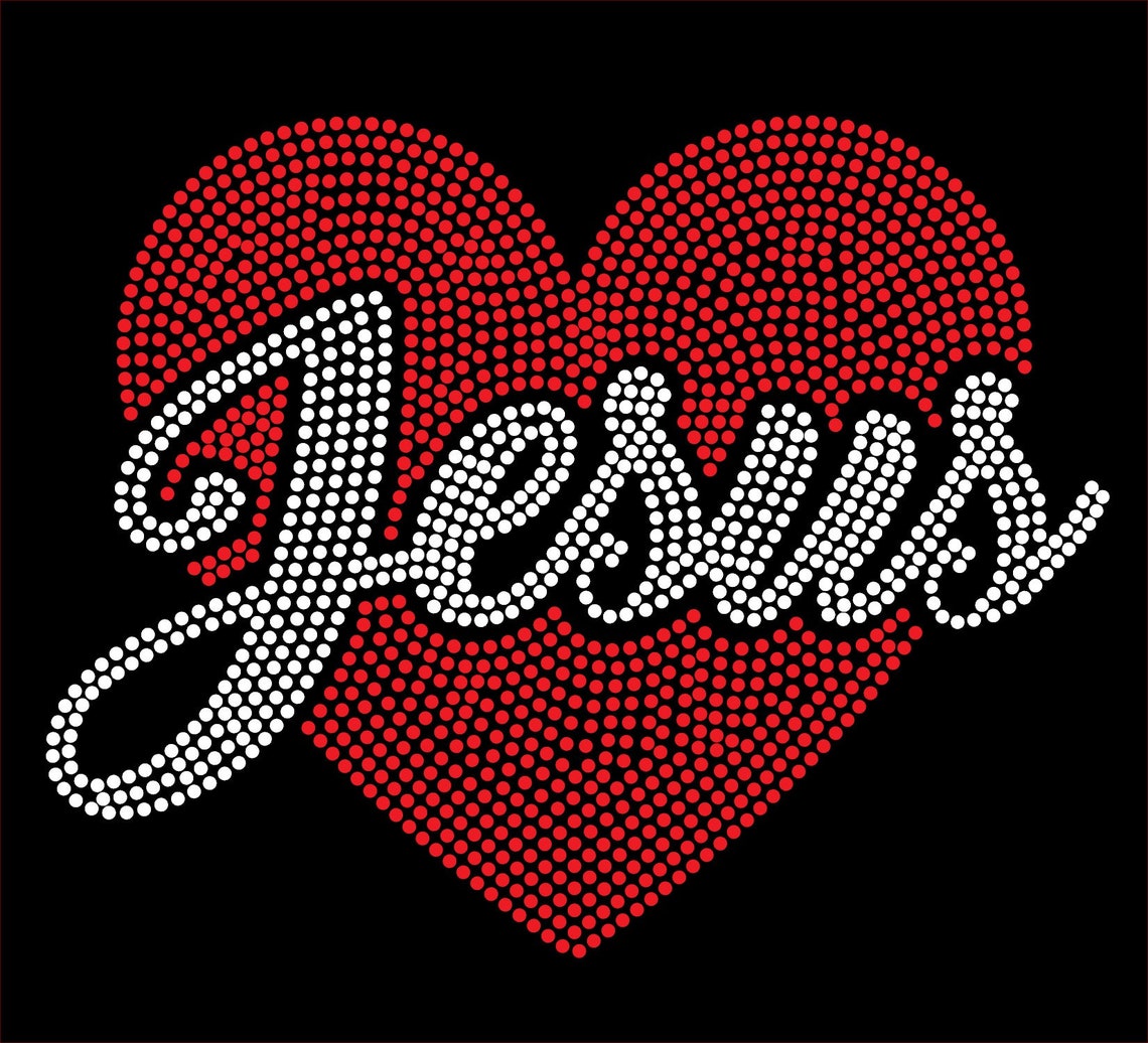Jesus Heart Ss10 Rhinestone Template (DIGITAL DOWNLOAD) - Etsy