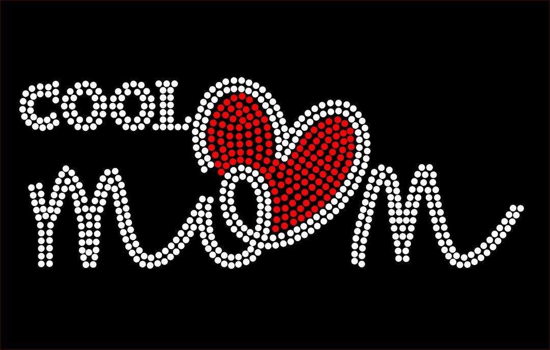 PRE-CUT Flock Template for Ss10 Rhinestones Cool Mom - Etsy