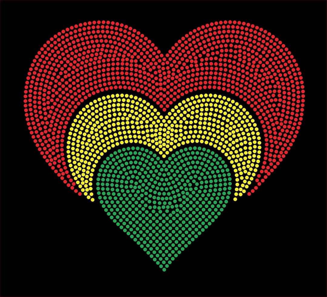 Tri-heart Rhinestone Template DIGITAL DOWNLOAD ss10 - Etsy