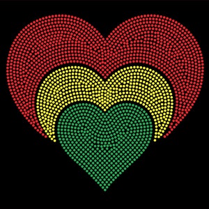 Tri-heart Rhinestone Template DIGITAL DOWNLOAD ss10 - Etsy