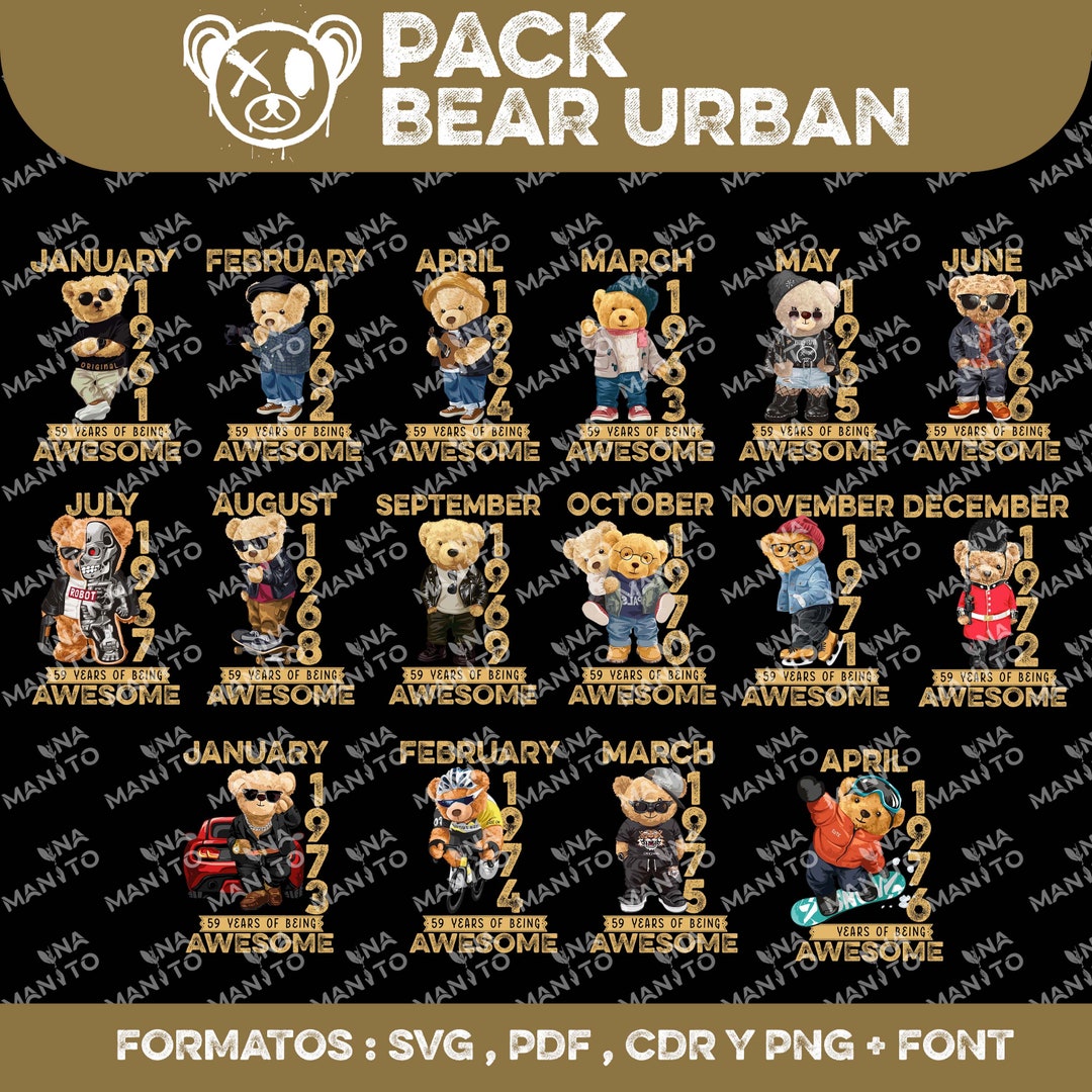 Urban Bears Design 16 SVG PNG / Instant Download / T-shirt Sublimation ...