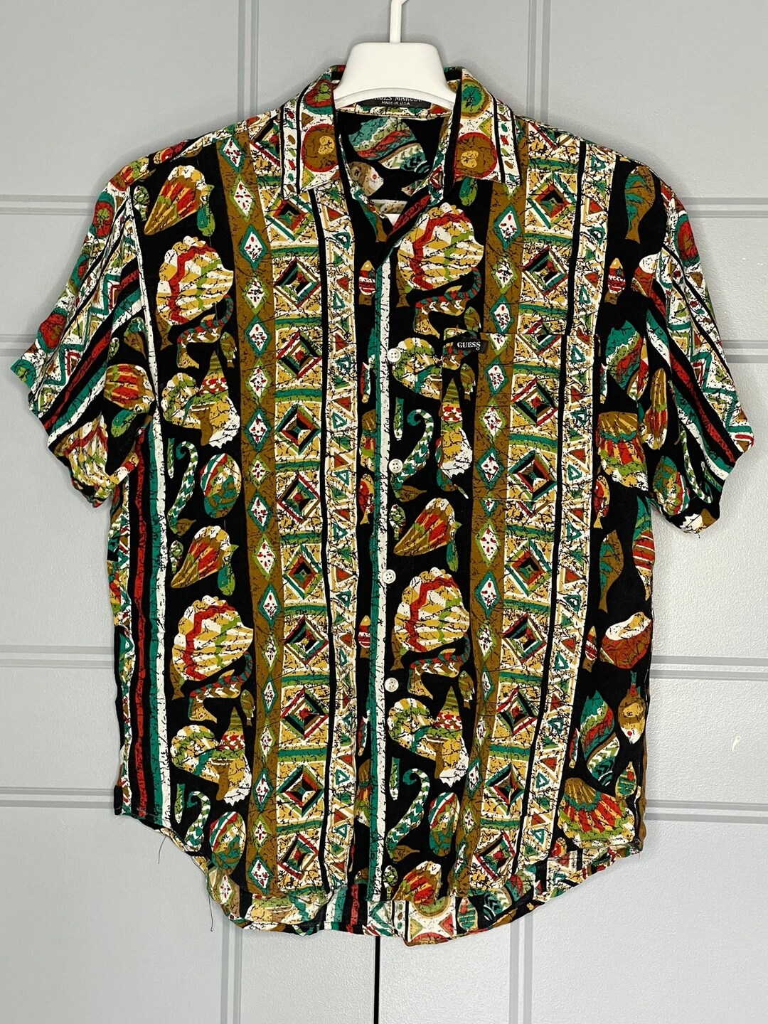 GUESS /georges Marciano USA Vintage 80s-90s Ocean Marine Geometric ...