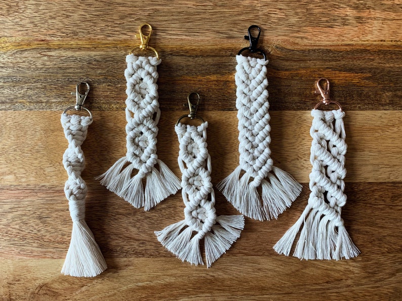 Macrame Key Chain Natural Macrame Accessories | Etsy