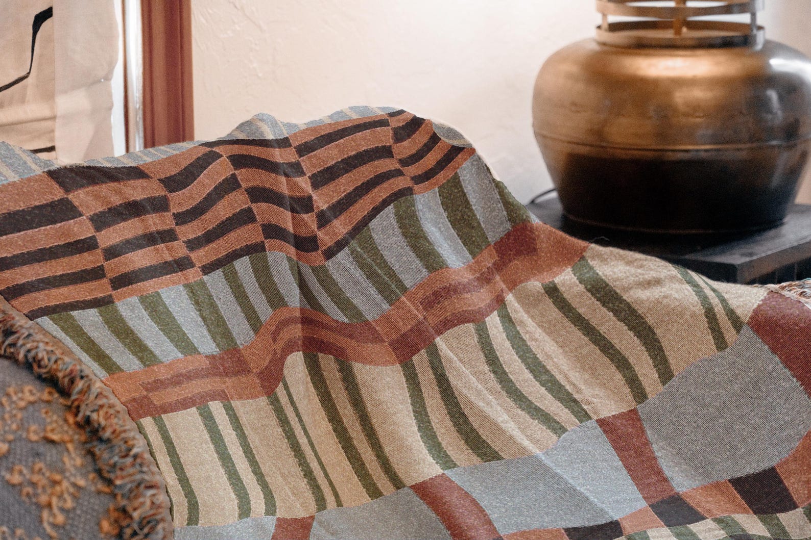 Soft Cotton Woven MCM Blanket | Tapestry Throw | Aesthetic Gift Blanket ...