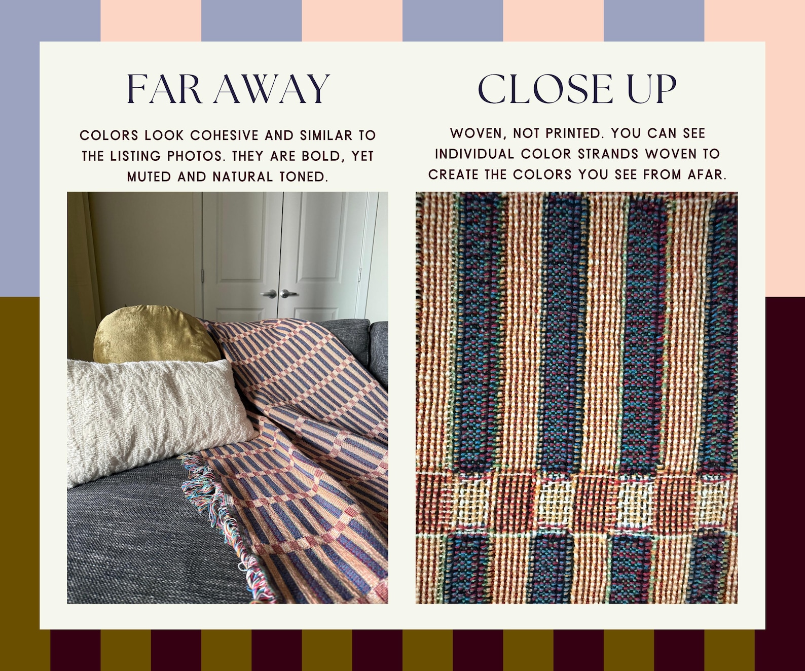 Soft Cotton Woven MCM Blanket | Tapestry Throw | Aesthetic Gift Blanket ...
