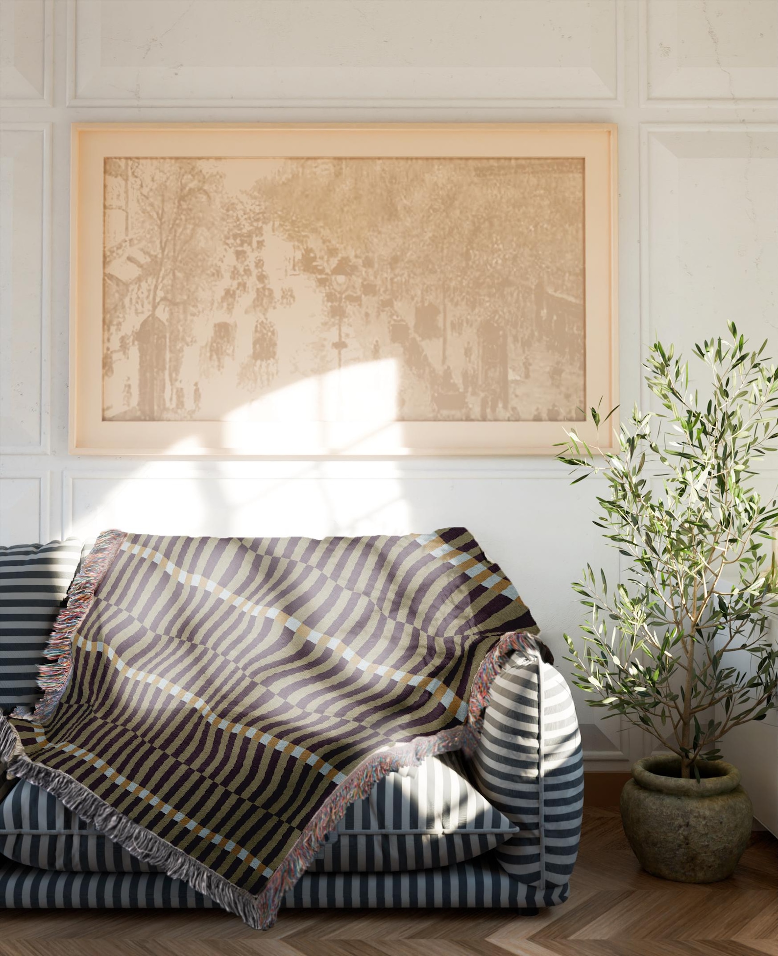 Soft Cotton Woven MCM Blanket | Tapestry Throw | Aesthetic Gift Blanket ...