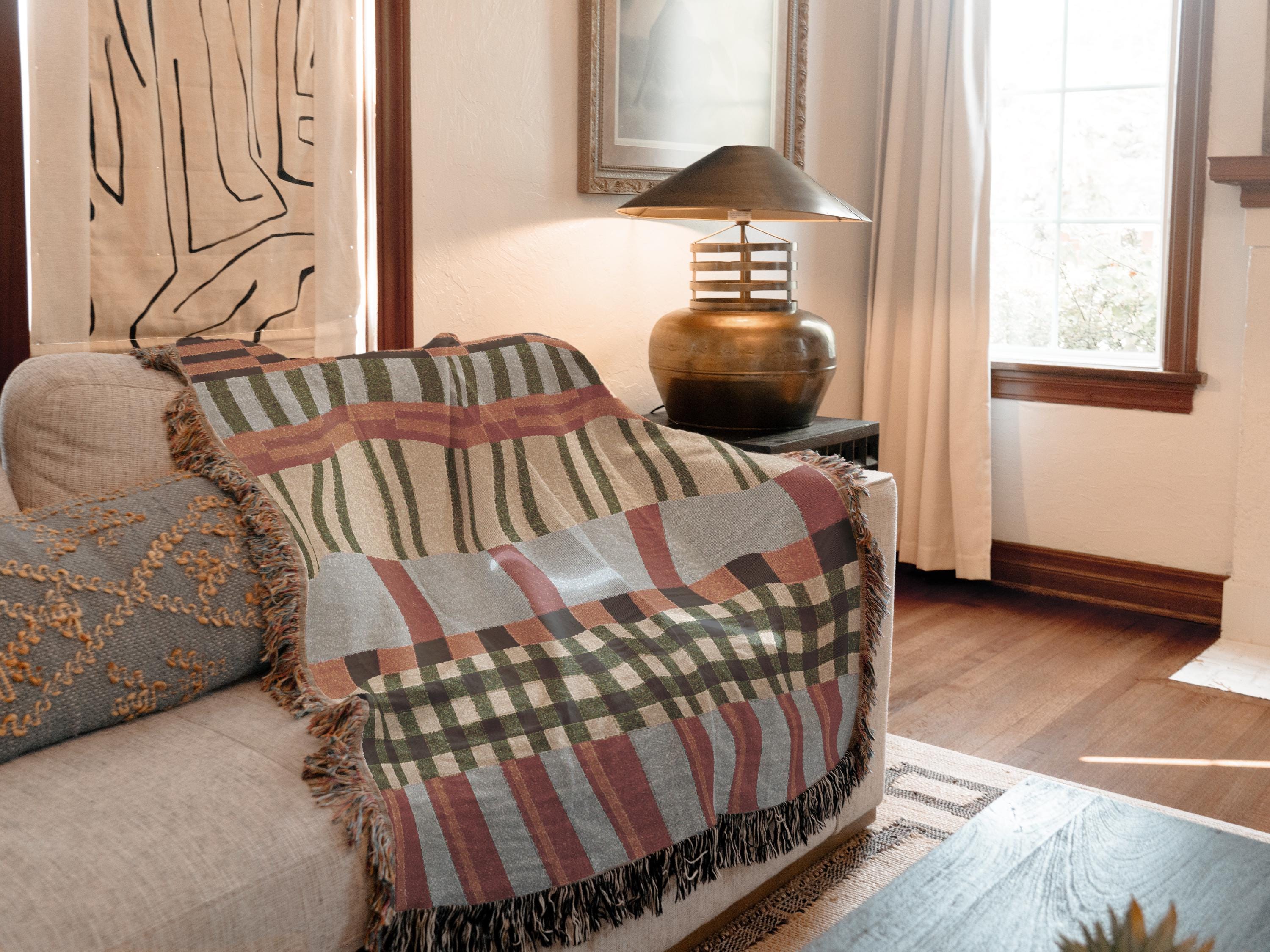 Soft Cotton Woven MCM Blanket | Tapestry Throw | Aesthetic Gift Blanket ...