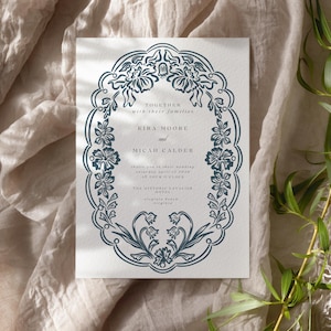 Floral Wedding Inviting Card | Bride-to-be Aesthetic | Vintage ...