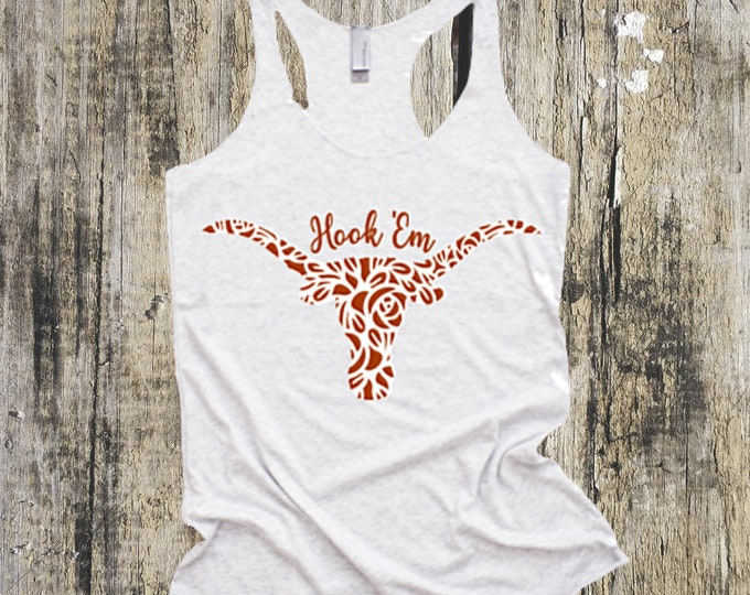 Texas Longhorns Tank Top Texas Women's Flowy Racerback Women's Tank Top ...