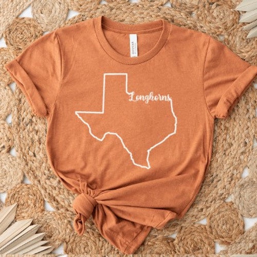 Texas Longhorn Shirt Texan Tees Longhorns T-shirt Texas - Etsy