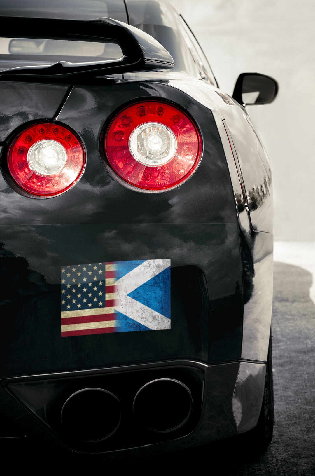 Scottish American Flag Sticker, Scotland American Bumper Sticker ...