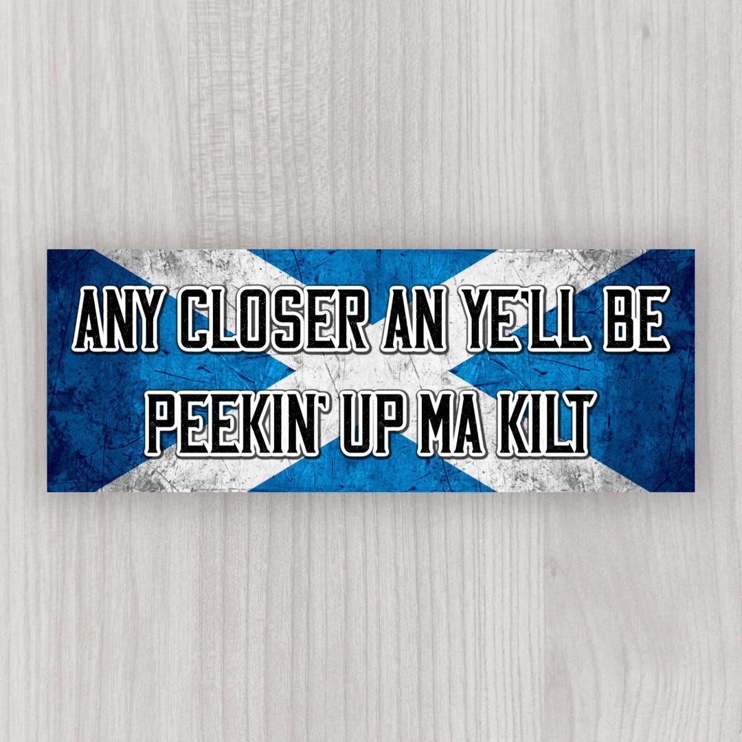 Scottish Tailgate Bumper Sticker, Scottish Flag Tailgater Back off ...