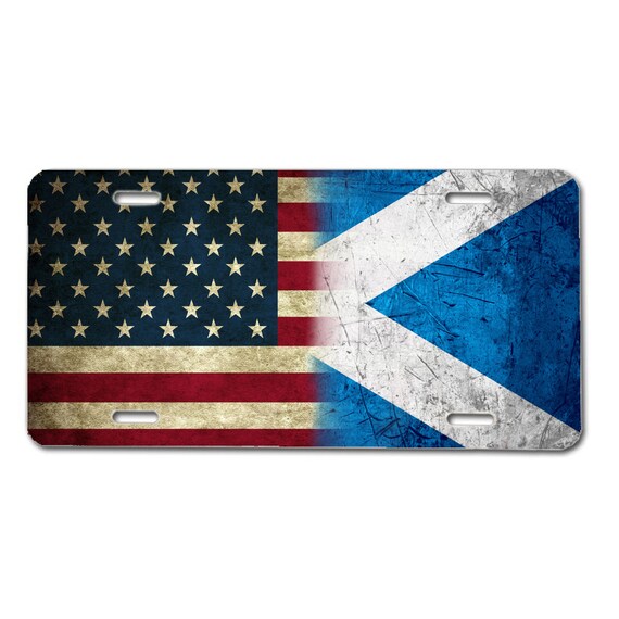 Scottish American Flag License Plate Vehicle Accessories USA | Etsy