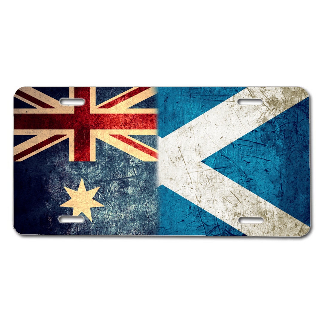 Scottish Australian Flag License Plate, Aussie Patriotic Flag ...