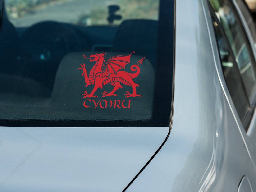 Welsh Dragon Decal, Dragon Banner Cymru Weather Resistant Sticker ...