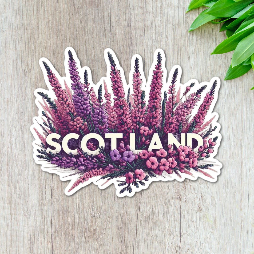 Scotland Floral Sticker, Vintage Highland Heather Flower Stickers ...