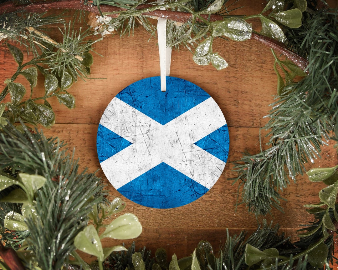 Scottish Flag Ornament, Scotland Saltire Yuletide Christmas Tree Decor ...