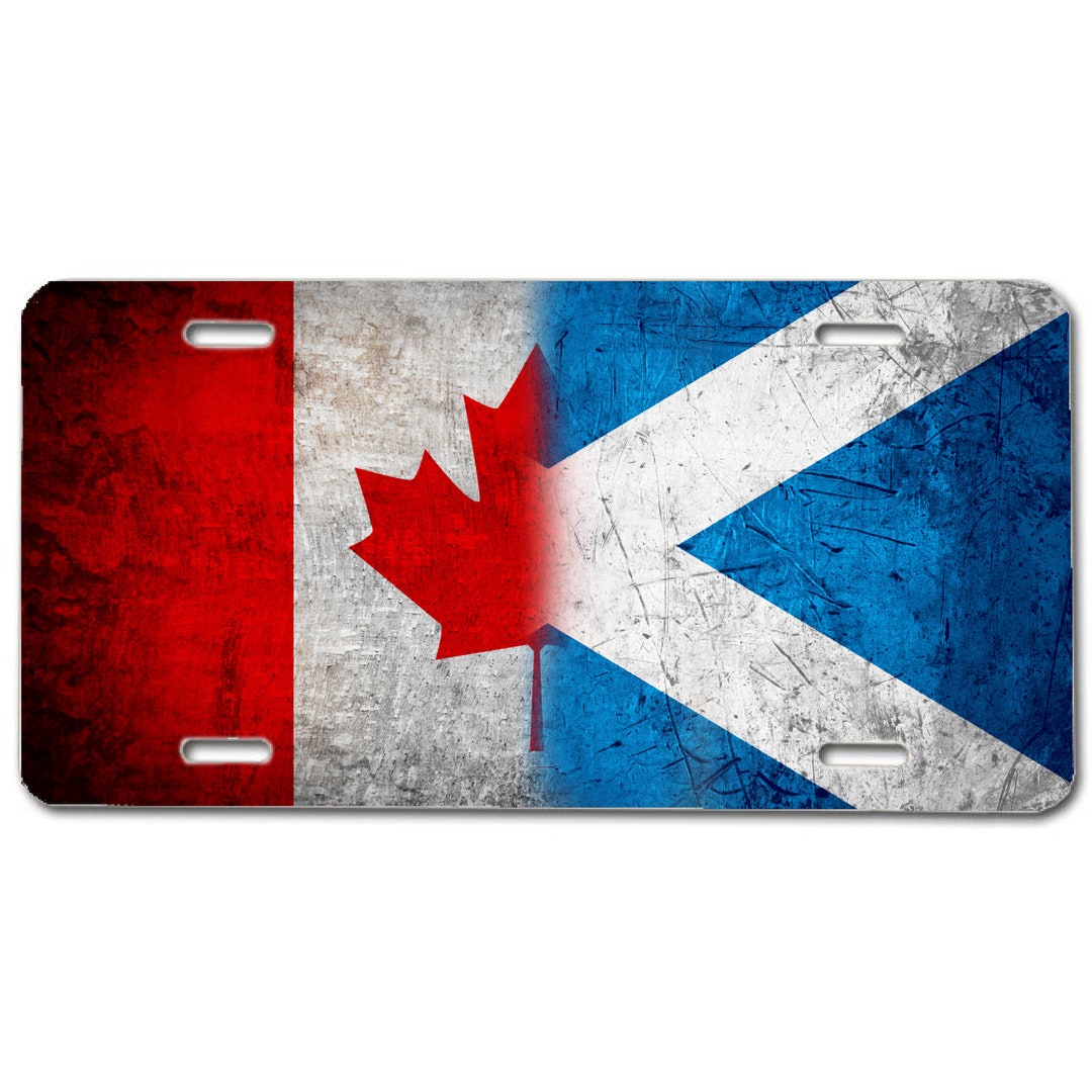 Scottish Canadian Flag License Plate, Canadian Flag and Scotland ...